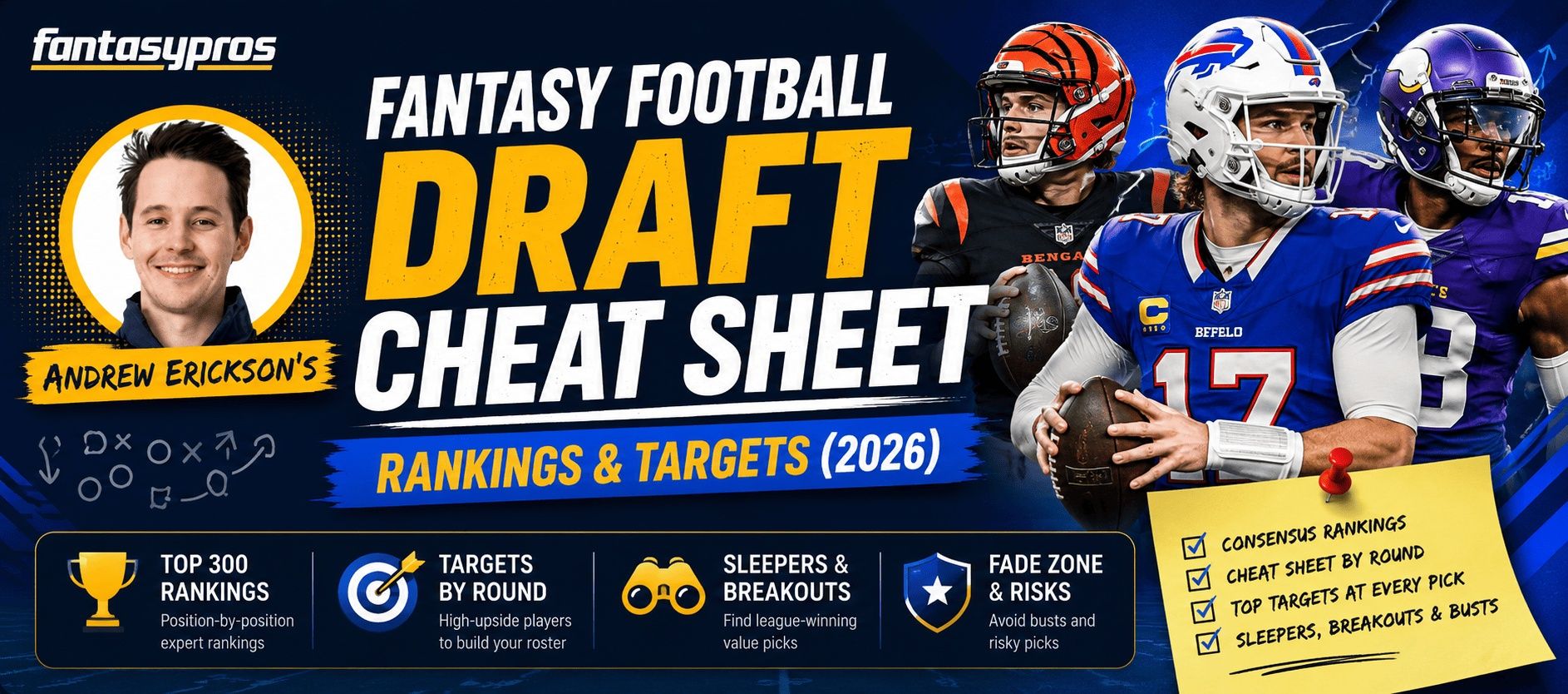Fantasy Football Draft Cheat Sheet: Rankings & Targets (2026) | FantasyPros