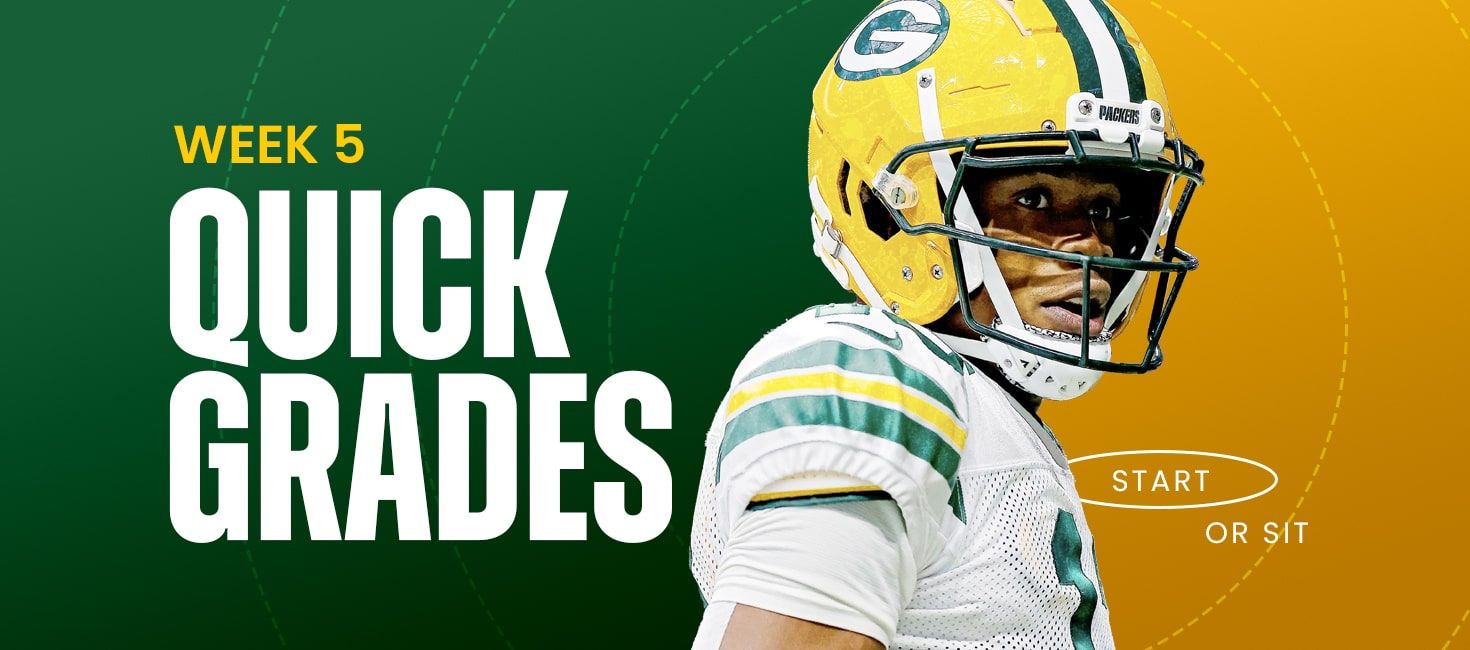 Fantasy Football Week 5 Rankings, Grades & Start/Sit Advice (2024 ...