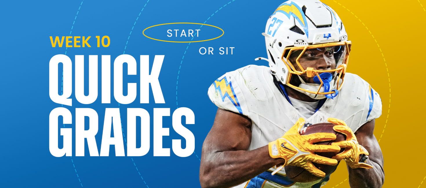 Fantasy Football Week 10 Rankings, Grades & Start/Sit Advice (2024 ...