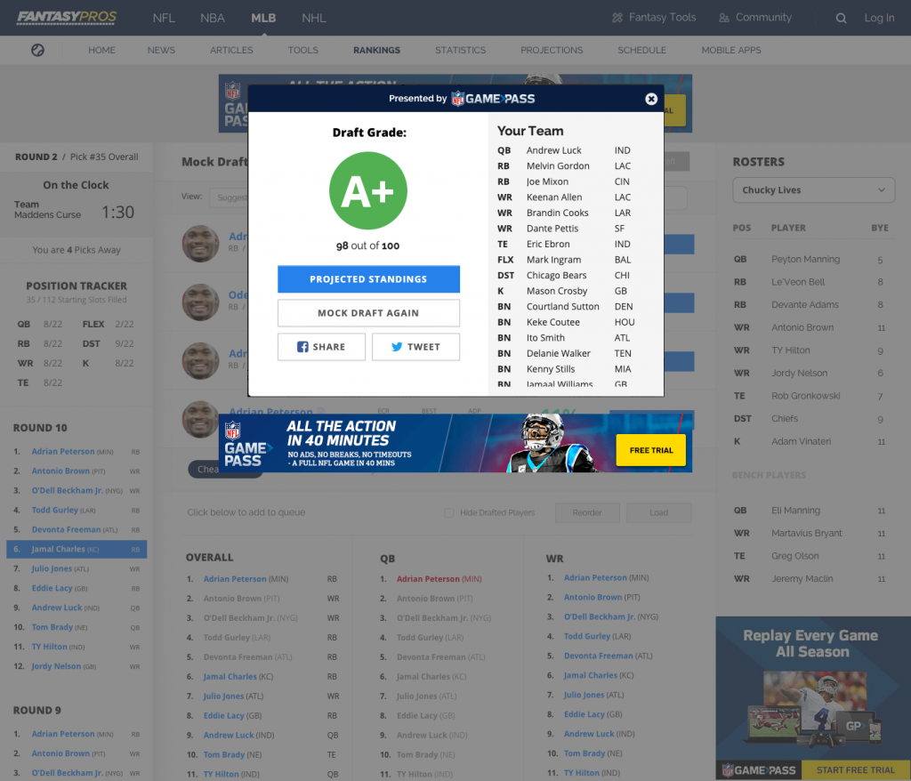 Draft Wizard Grades: Game Pass | FantasyPros